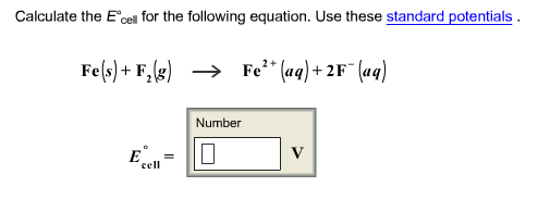 Solved Calculate the E°cell for the following equation. Use | Chegg.com
