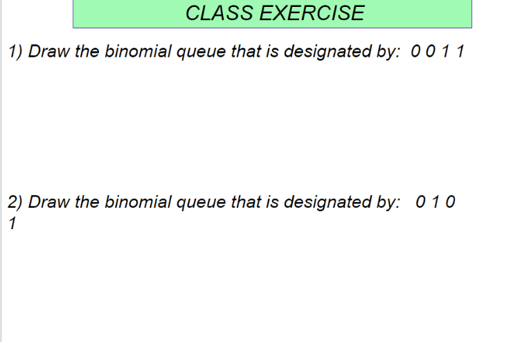 Solved Draw the binomial queue that is designated by: 0 0 1 | Chegg.com