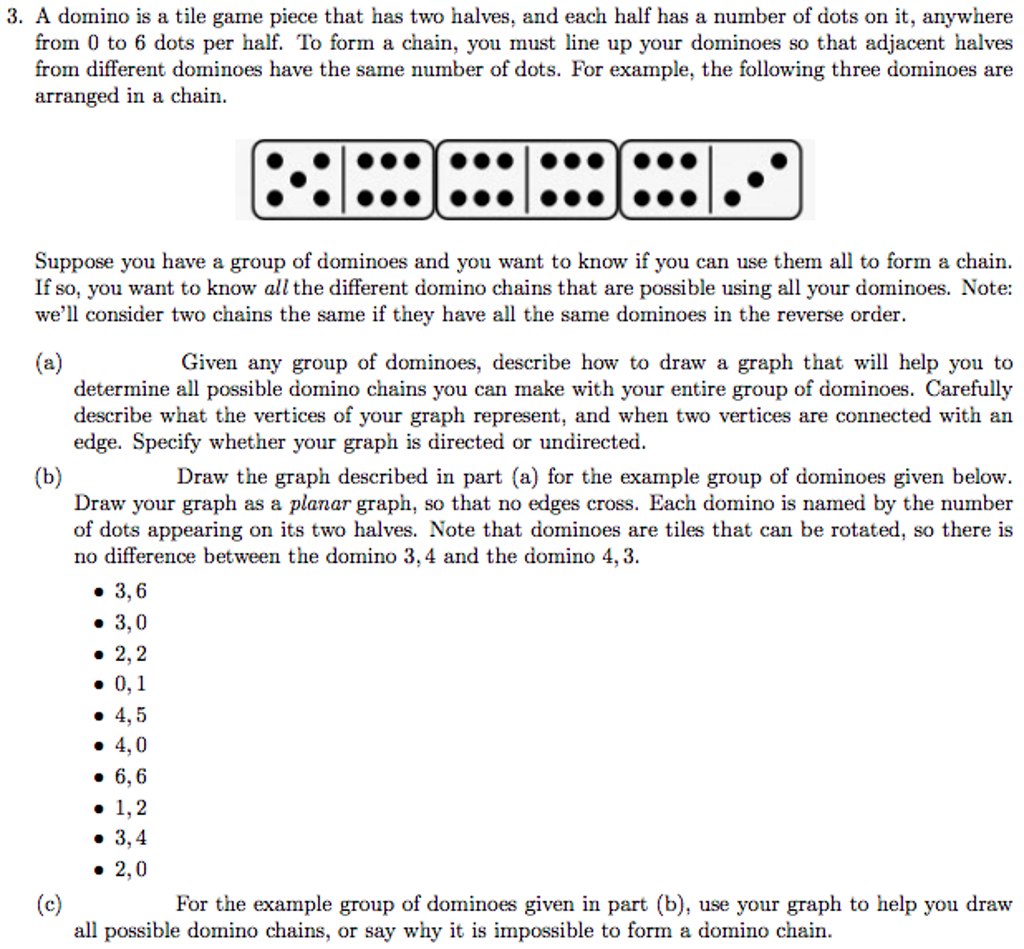 A domino is a tile game piece that has two halves, | Chegg.com