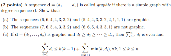 ath- 4) is called graphic if there is a simp le graph | Chegg.com