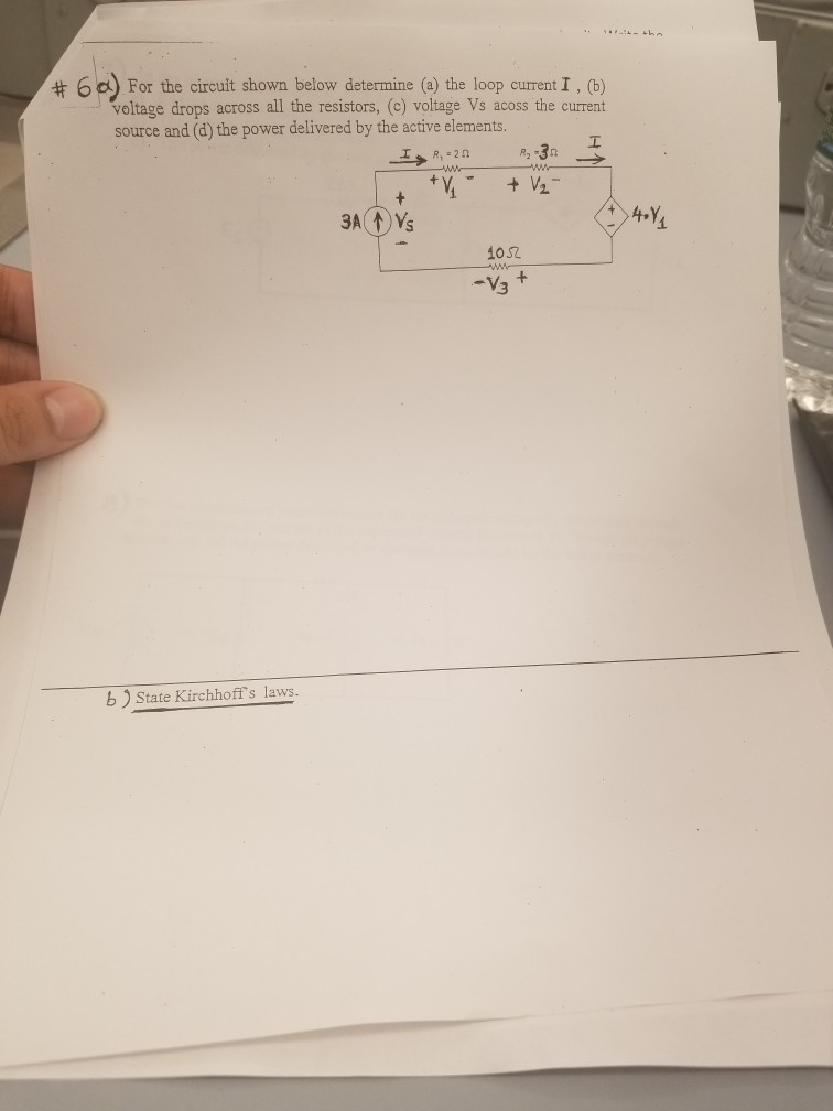 Solved 6e) For the circuit shown below determine (a) the | Chegg.com