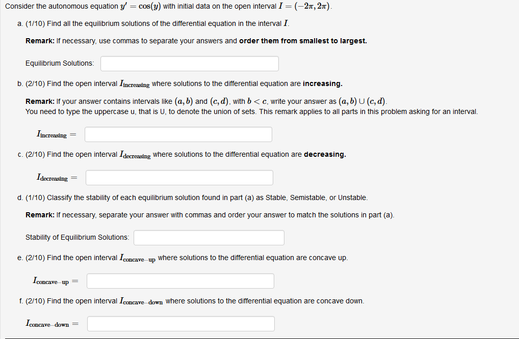 Solved Consider the autonomous equation y′=cos(y) with | Chegg.com