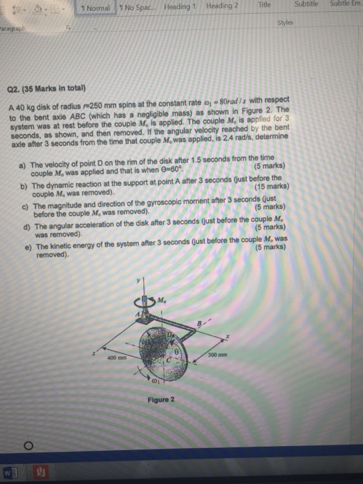 Solved A 40 kg disk of radius r = 250 mm spins at the | Chegg.com