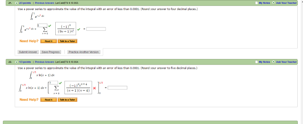 Solved Use a power series to approximate the value of the | Chegg.com