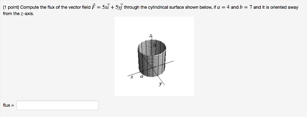 Solved (1 point) Compute the flux of the vector field F from | Chegg.com Solved (1 point) Compute the flux of the vector field F from | Chegg.com