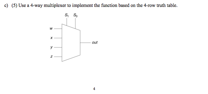 Solved C 5 Use A 4 Way Multiplexer To Implement The