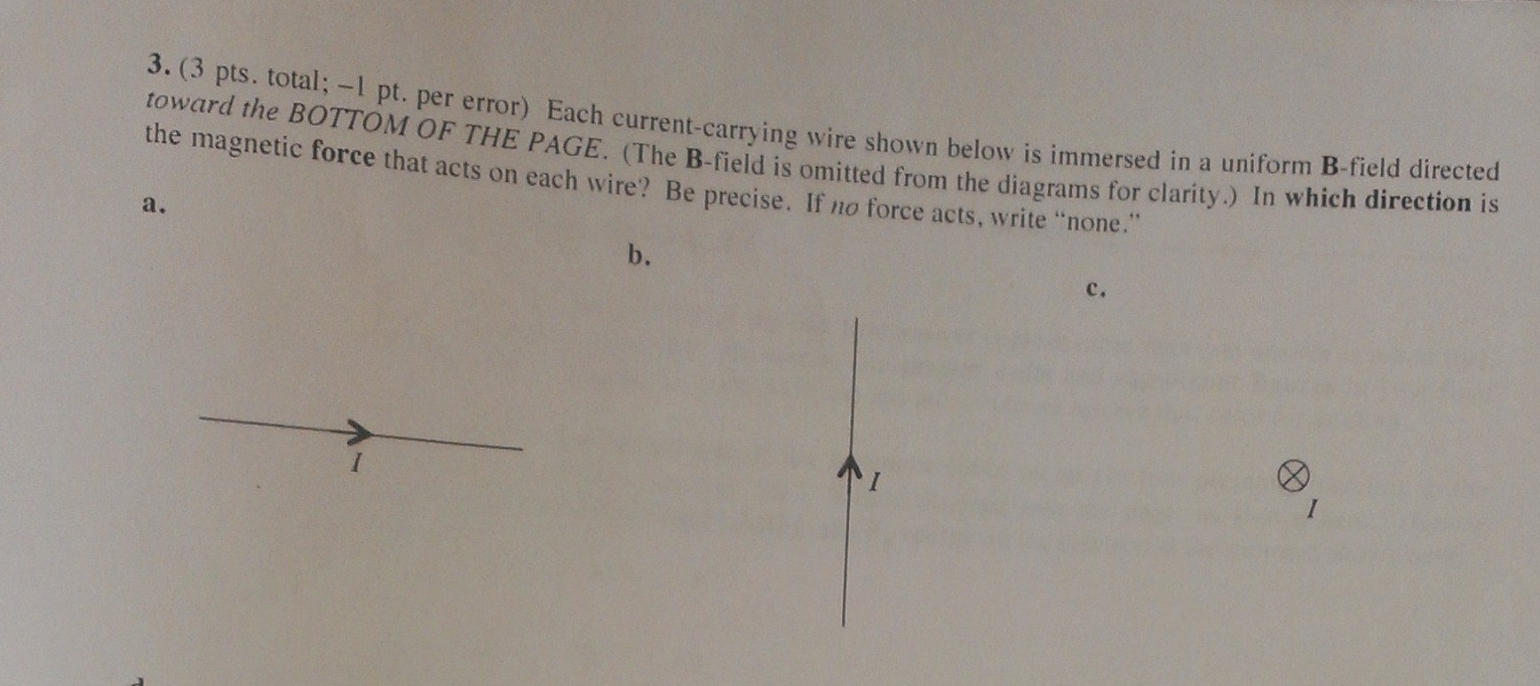 Solved Each current-carrying wire shown below is immersed in | Chegg.com
