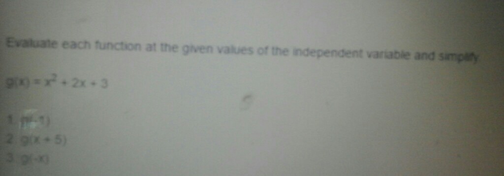 Solved Evaluate each function at the given values of the | Chegg.com