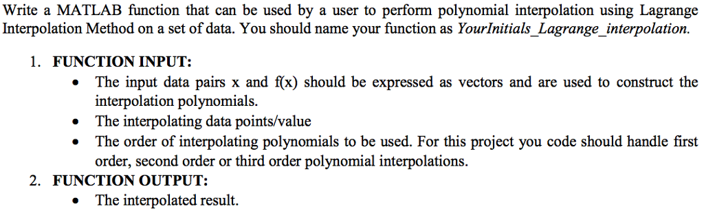 Solved Write a MATLAB function that can be used by a user to | Chegg.com