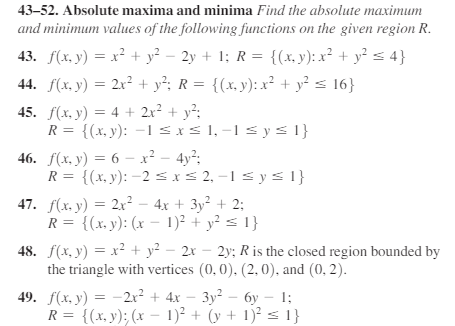 Solved Absolute maxima and minima Find the absolute maximum | Chegg.com