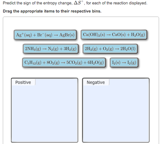 Solved Predict the sign of the entropy change, delta S | Chegg.com