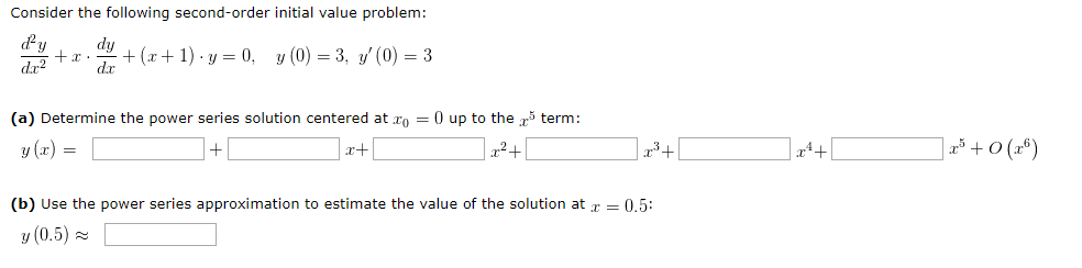 Solved Consider the following second-order initial value | Chegg.com