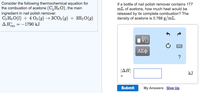 Solved Consider the following thermochemical equation for | Chegg.com