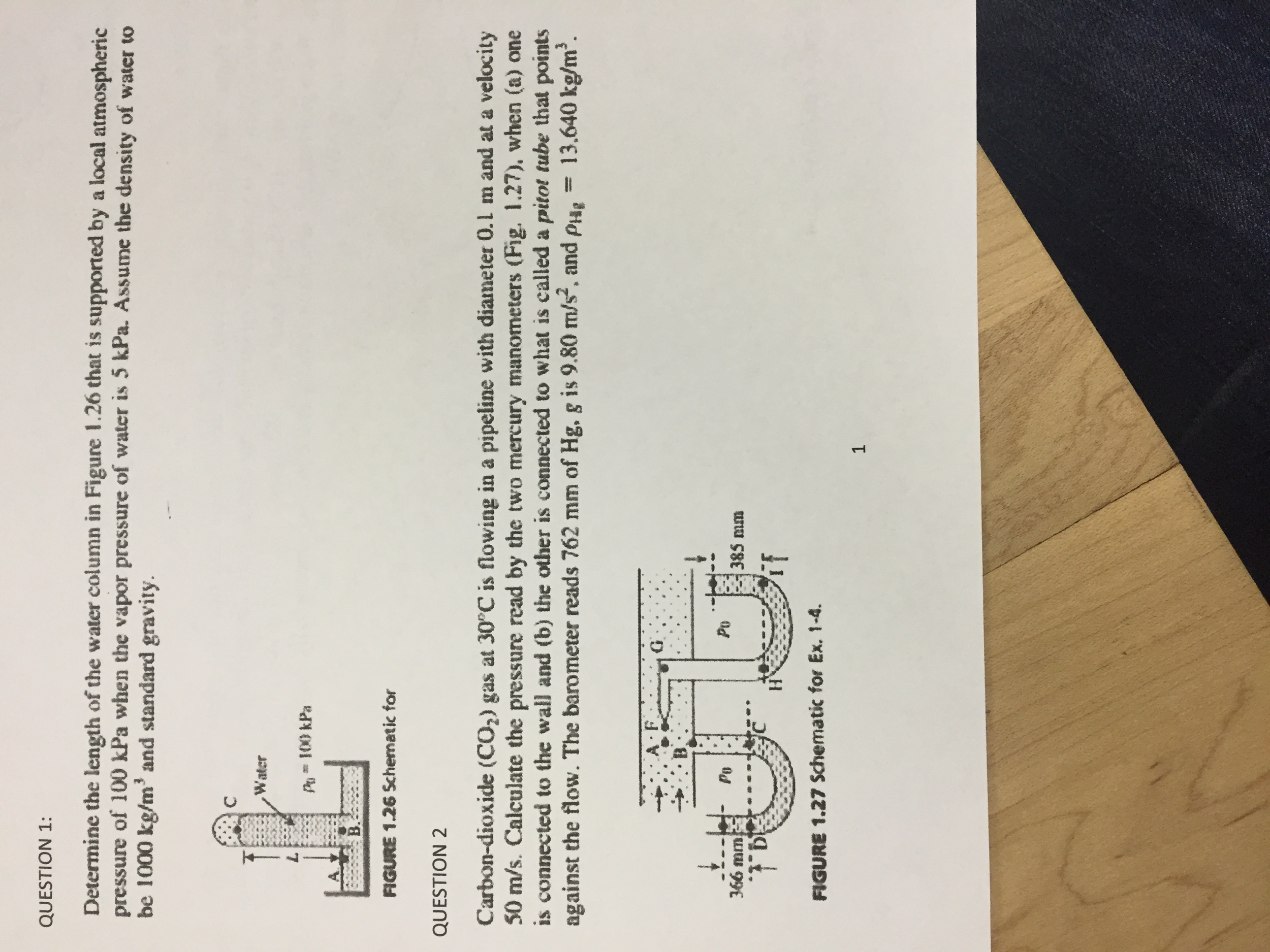 Solved 1. Determine the length of the water column in Figure | Chegg.com
