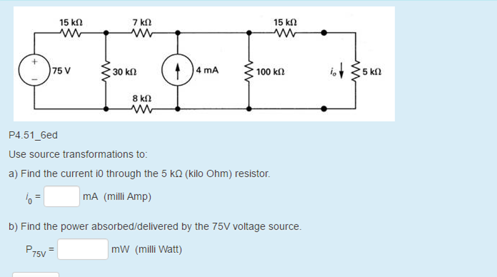 Solved Use source transformations to: Find the current iO | Chegg.com