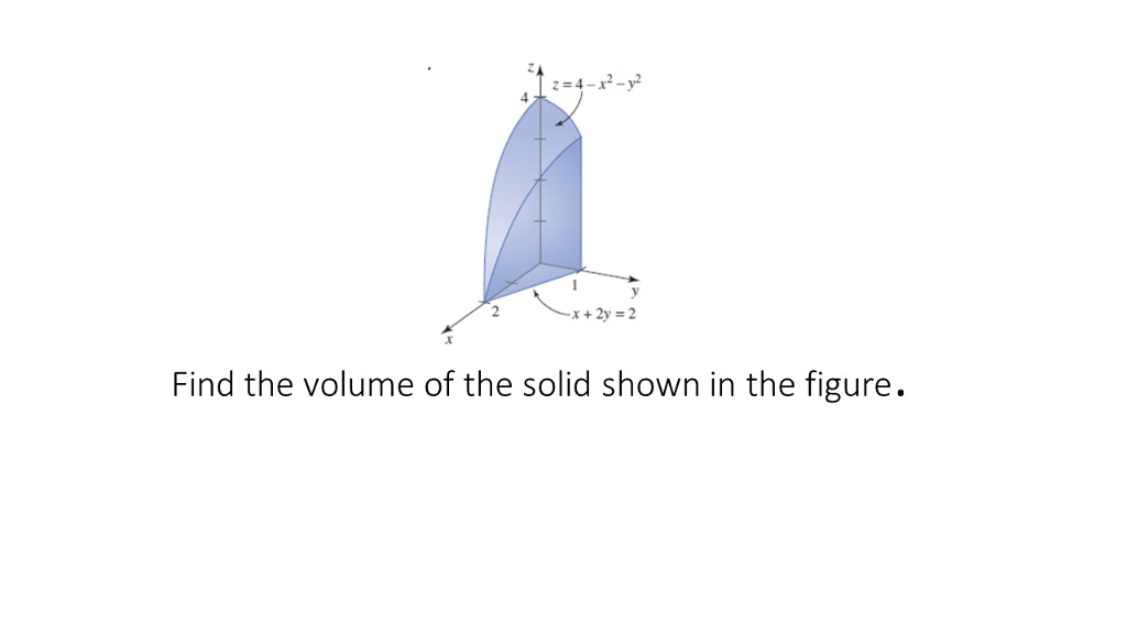 Solved Find the volume of the solid shown in the figure. | Chegg.com
