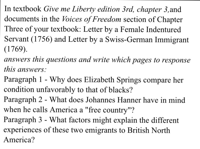 In textbook Give me Liberty edition 3rd, chapter 3, | Chegg.com