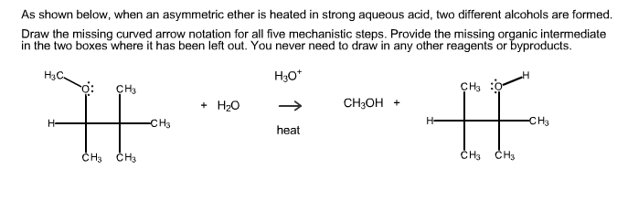 Solved As shown below, when an asymmetric ether is heated in | Chegg.com