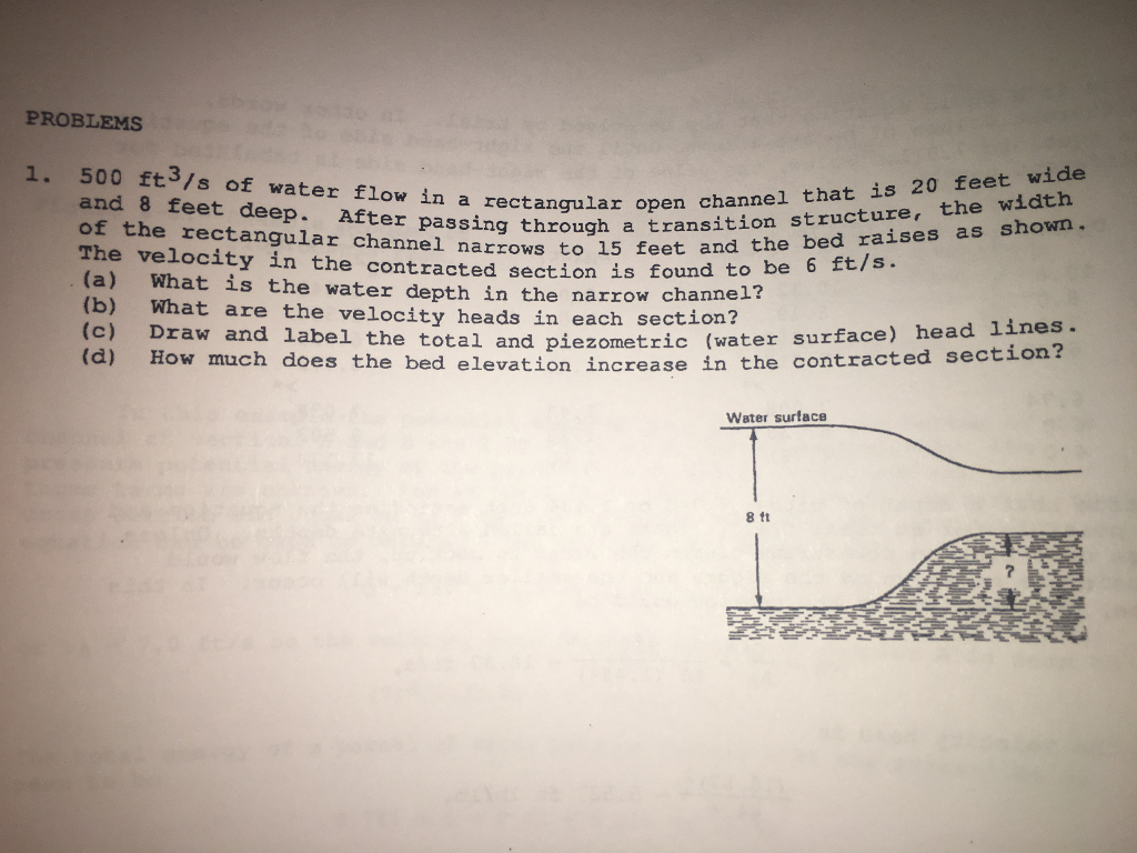 Solved PROBLEMS ide and 8 feet deep. After passing through a | Chegg.com