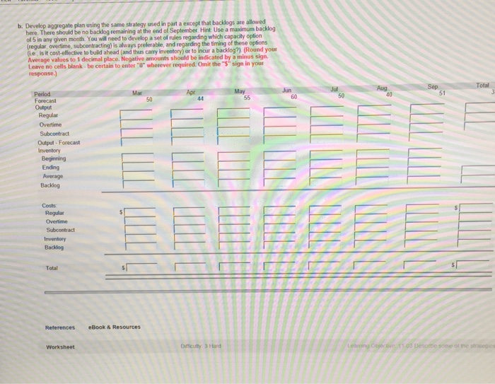 Solved Develop aggregate plan using the same strategy used | Chegg.com Solved Develop aggregate plan using the same strategy used | Chegg.com