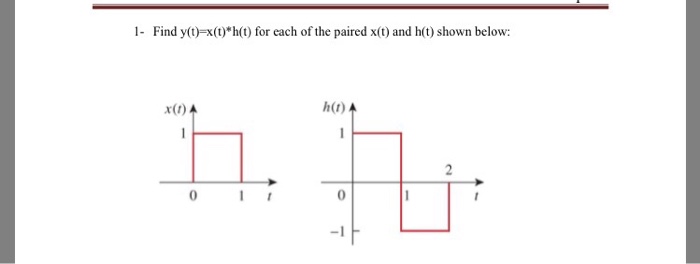 Solved Find y(t)=x(t)*h(t) for each of the paired x(t) and | Chegg.com