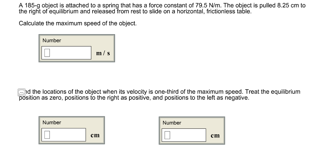 Solved A 185-g object is attached to a spring that has a | Chegg.com