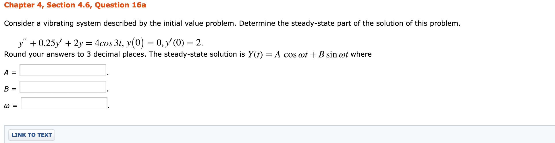Solved Consider a vibrating system described by the initial | Chegg.com