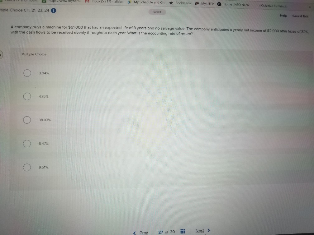 Solved Saved Help Save & Exit The following present value | Chegg.com