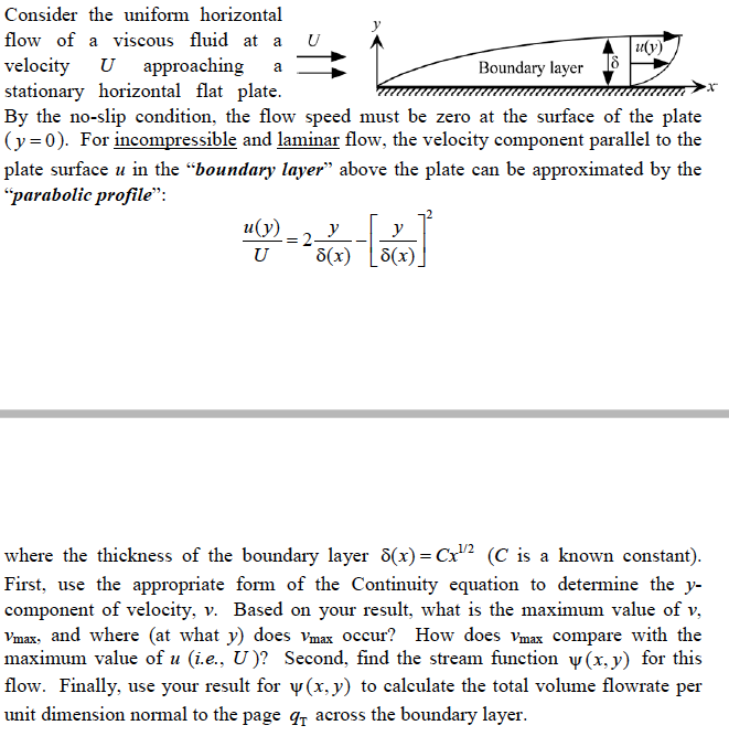 Consider the uniform horizontal flow of a viscous | Chegg.com