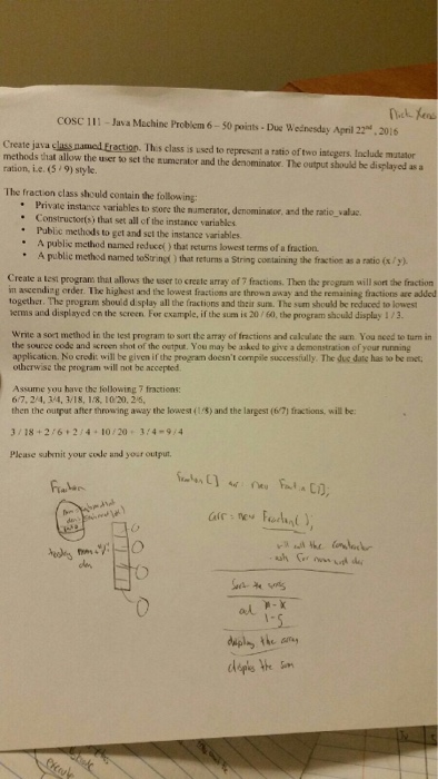 Solved Create java class named fraction. This class is used | Chegg.com