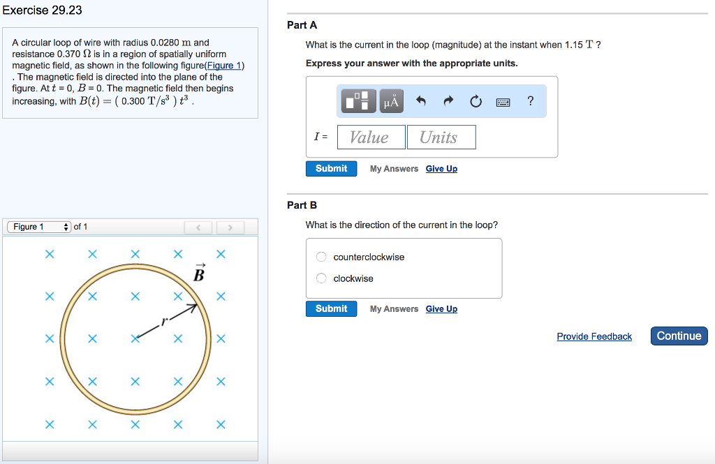 Solved Exercise 29.23 Part A A circular loop of wire with | Chegg.com