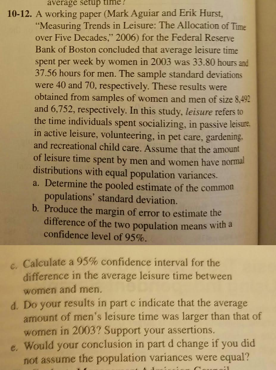 A working paper (Mark Aguiar and Erik Hurst. | Chegg.com