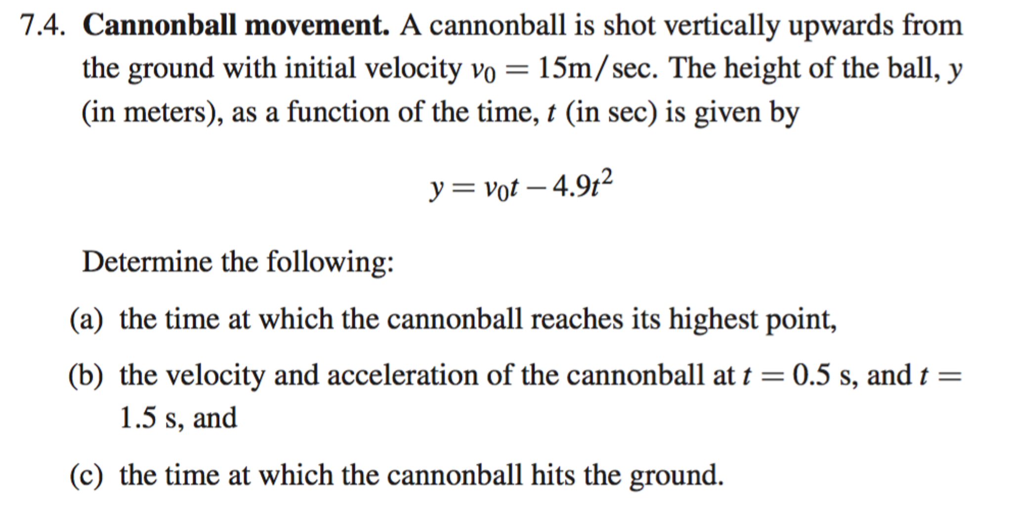 Solved Cannonball movement. A cannonball is shot vertically | Chegg.com