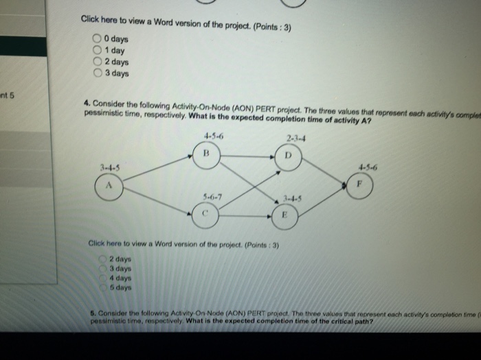 Solved Gradebook E O Project Network Chart O PERT/CPM Chart | Chegg.com