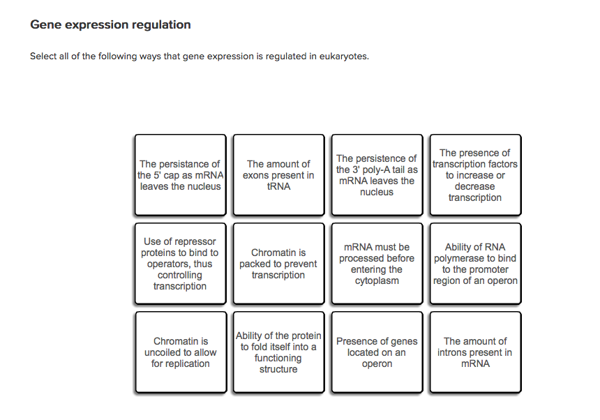 Solved Select all of the following ways that gene expression | Chegg.com