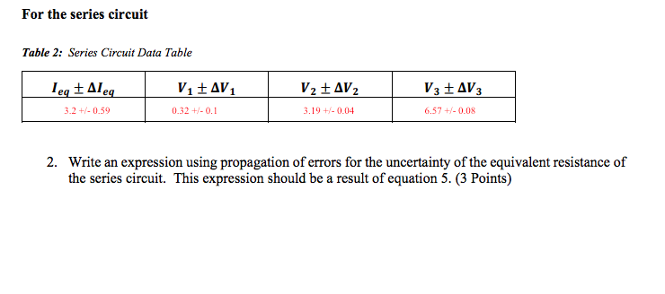 Solved Write an expression using propagation of errors for | Chegg.com