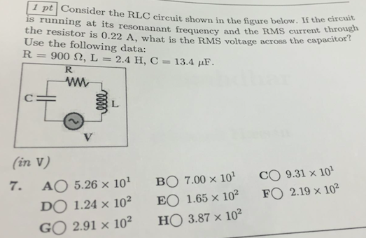 Solved Consider the RLC circuit shown in the figure below. | Chegg.com