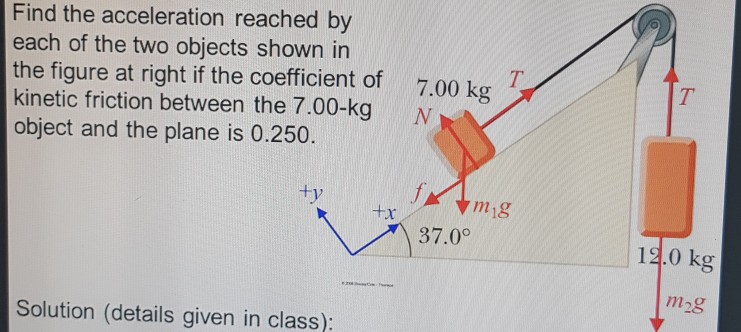 Solved Find the acceleration reached by each of the two | Chegg.com
