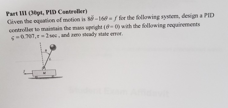 Solved Given the equation of motion is 8 theta - 16 theta = | Chegg.com