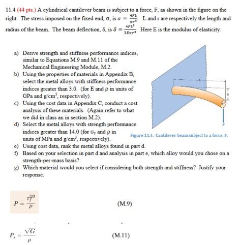 Solved Derive strength and stiffness performance indices, | Chegg.com