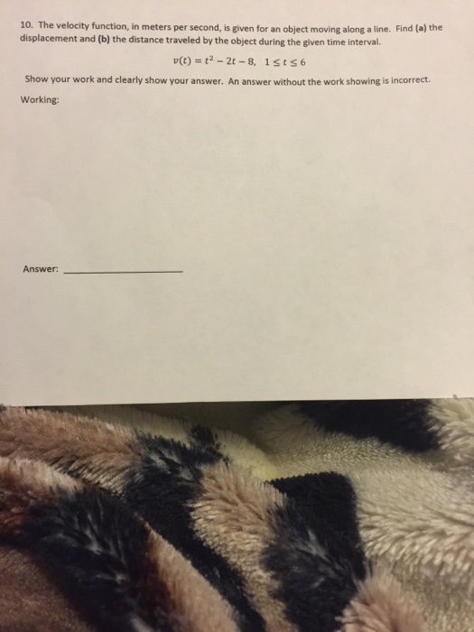 Solved The velocity function, in meters per second, is given | Chegg.com