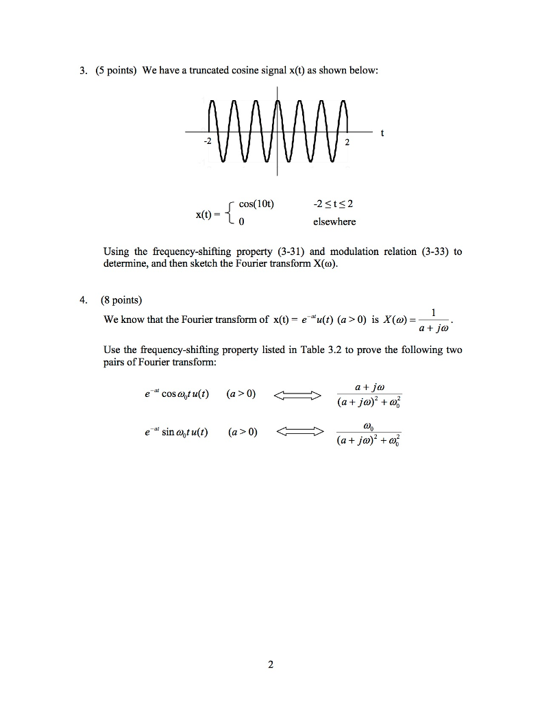 Solved Homework 9 l. (3 points each): Sketch the waveforms | Chegg.com