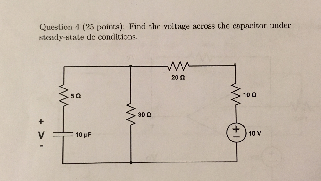 Solved Question 4 (25 points): Find the voltage across the | Chegg.com