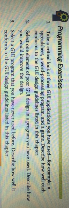 Take a critical look at three GUI applications you | Chegg.com