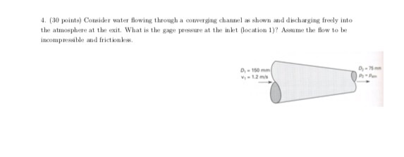 Solved Consider water flowing through a converging channel | Chegg.com