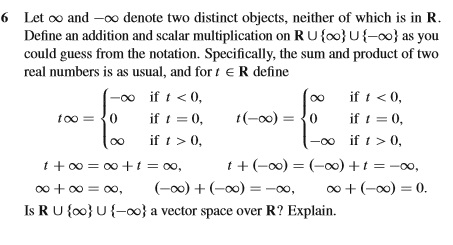 Solved Let infinity and - infinity denote two distinct | Chegg.com