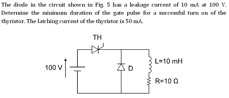 Solved The diode in the circuit shown in Fig. 5 has leakage | Chegg.com