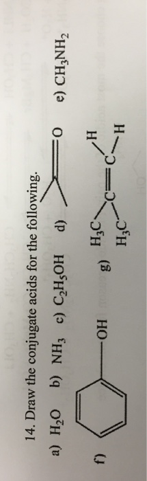 Solved Draw the conjugate acids for the following. | Chegg.com