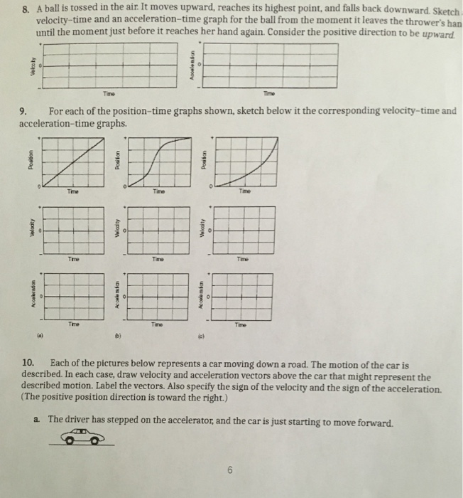 Solved 8 A ball is tossed in the air It moves upward, | Chegg.com