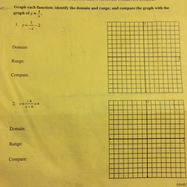 Solved Graph each function; identify the domain and range; | Chegg.com